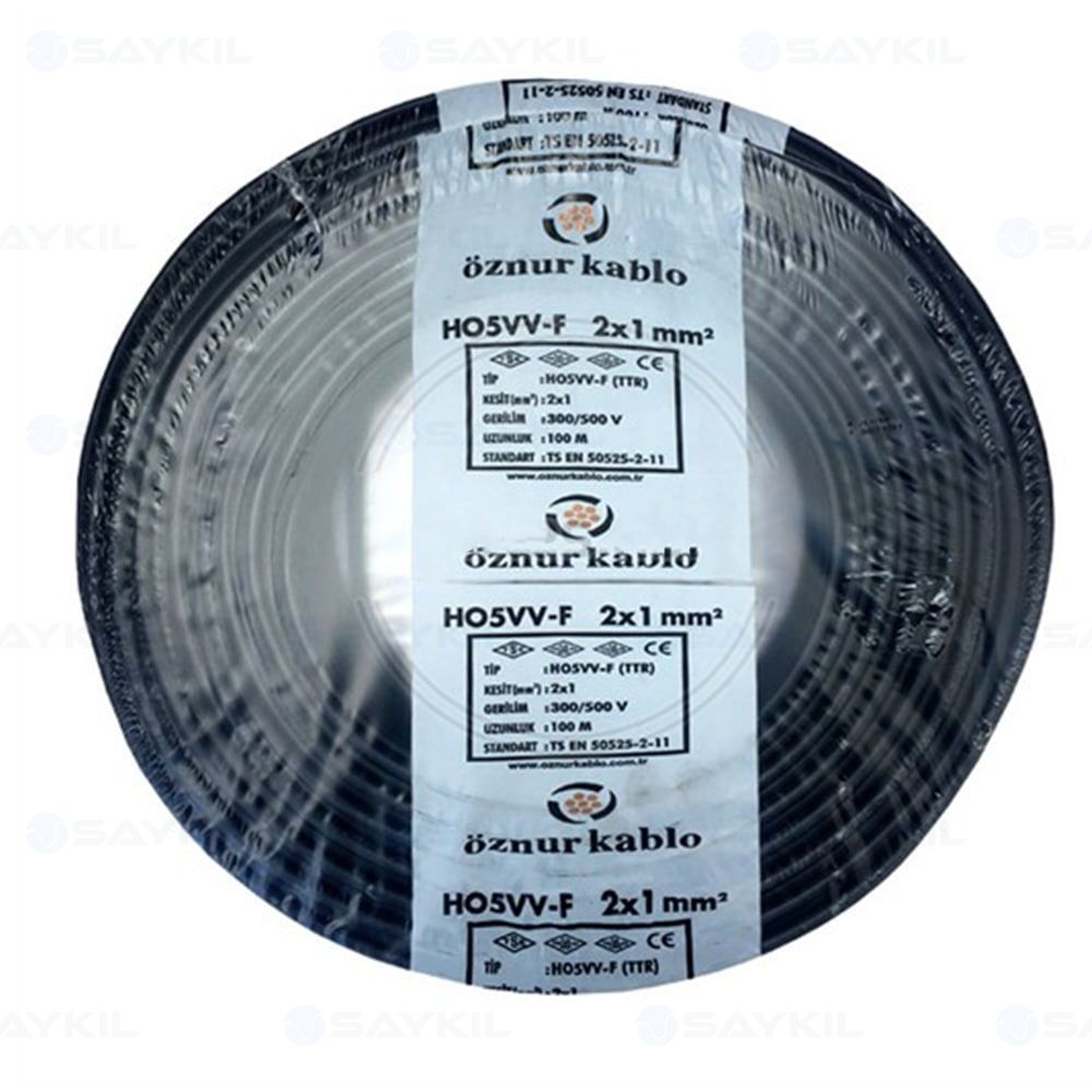 Öznur 2x1 TTR Kablo - Siyah 100 Metre - saykil.com
