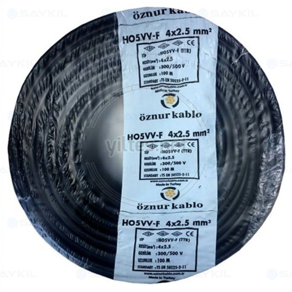 Öznur 4x2,5 TTR Kablo - Siyah 100 Metre - saykil.com