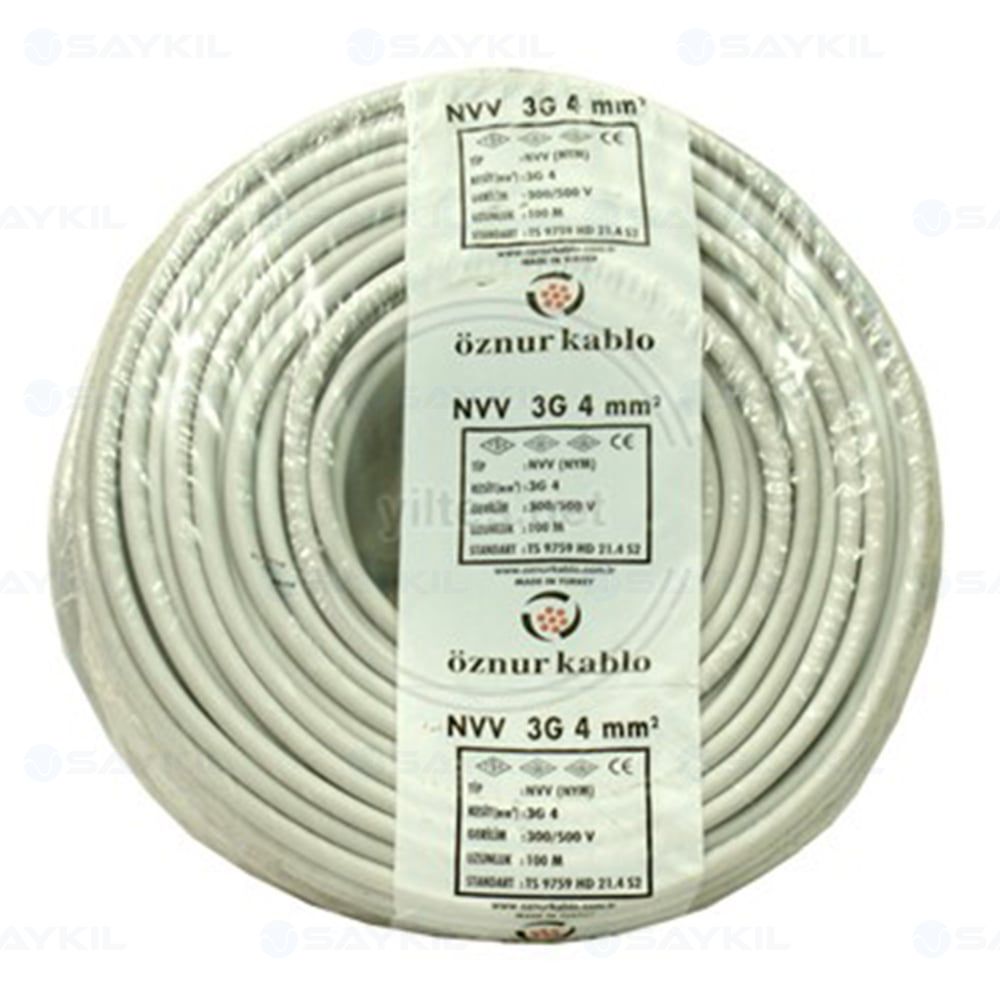 Öznur 3x4 NYM (Antigron) Kablo - 100 Metre - saykil.com