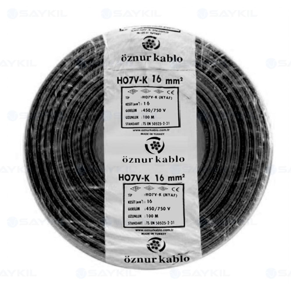 Öznur 6 NYAF Kablo - Siyah 100 Metre - saykil.com