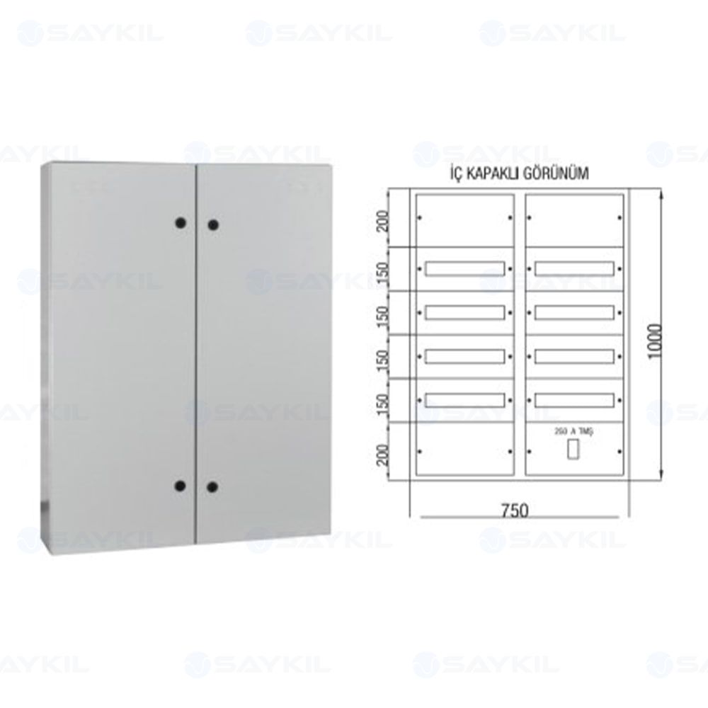 Çetinkaya 120Li Sigorta, Pako Sıva Üstü Dağıtım Panosu ÇP 807 - saykil.com